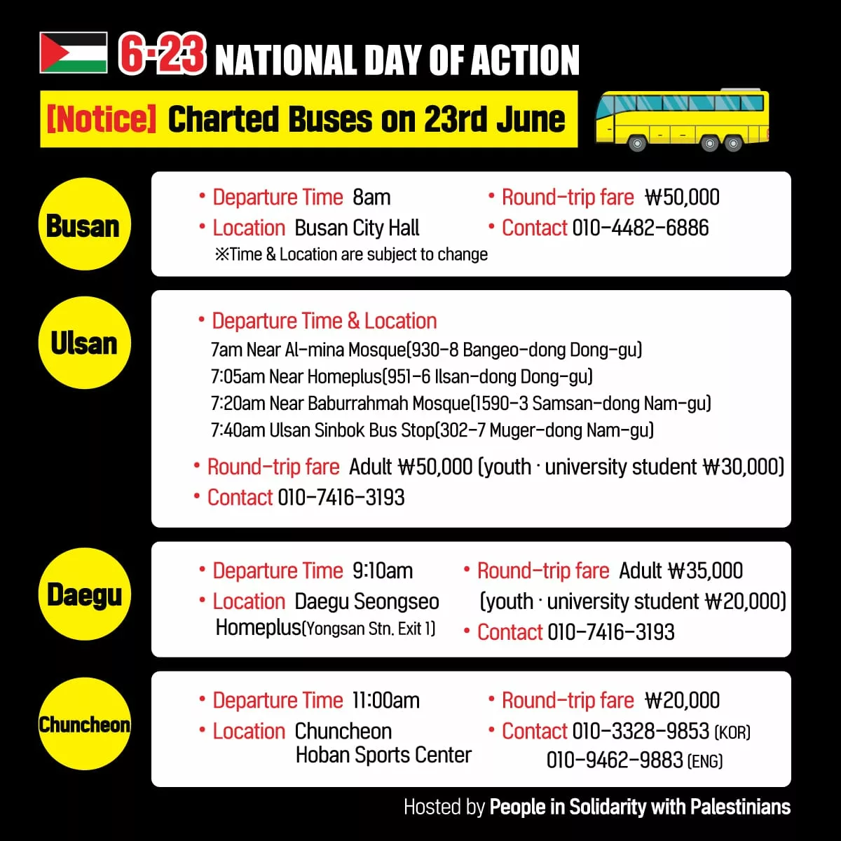 [6.23 National Day of Action] Charted BUS, Variety Activities, March ...